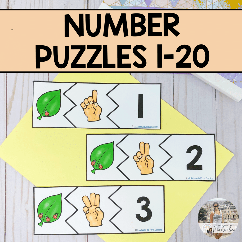 Kindergarten Math: Number Recognition: Puzzles (1-20) - La Classe de ...