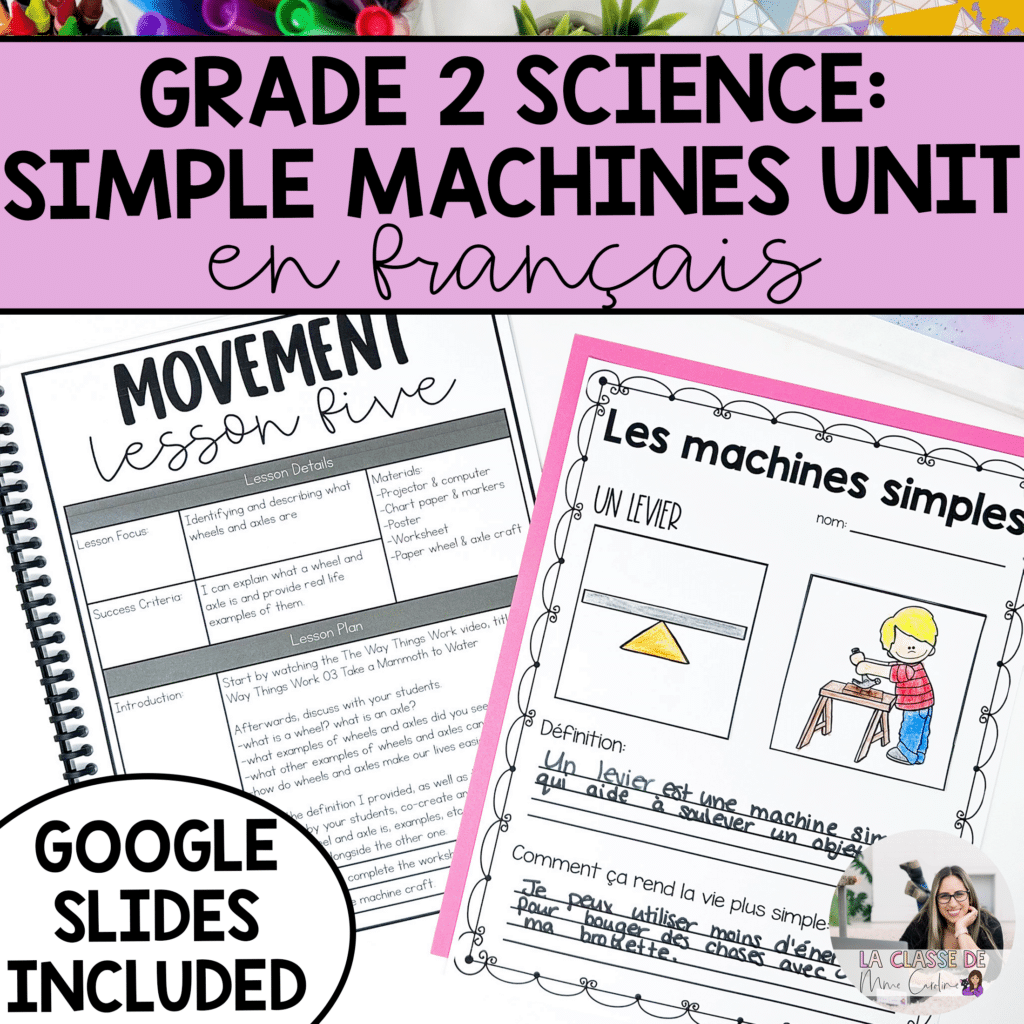 Grade 2 Movement and Simple Machines Science Unit in FRENCH - La Classe ...