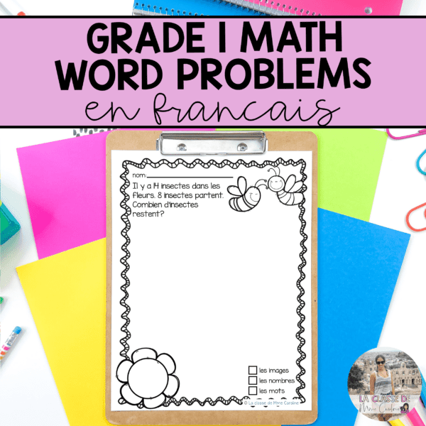 Grade 1 Math: French Word Problems (addition and subtraction, money ...