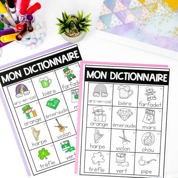 French St Patrick's Day Vocabulary & Word Wall Cards - Vocabulaire La ...