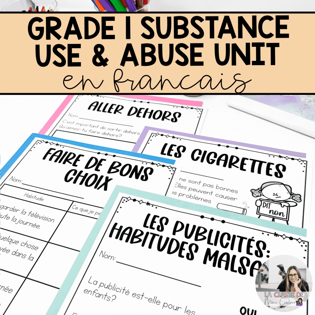 Grade 1 Substance Use, Addictions and Related Behaviours Health Unit in ...