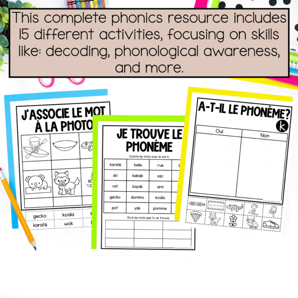 French Phonics Activities - Decoding Phonological & Phonemic Awareness ...
