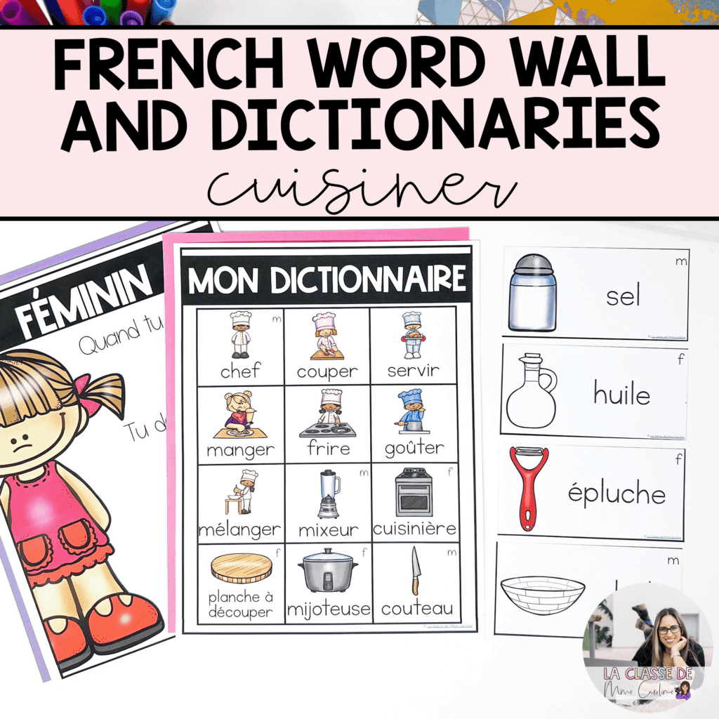 French Cooking Vocabulary | French Word Wall Cards and Personal ...