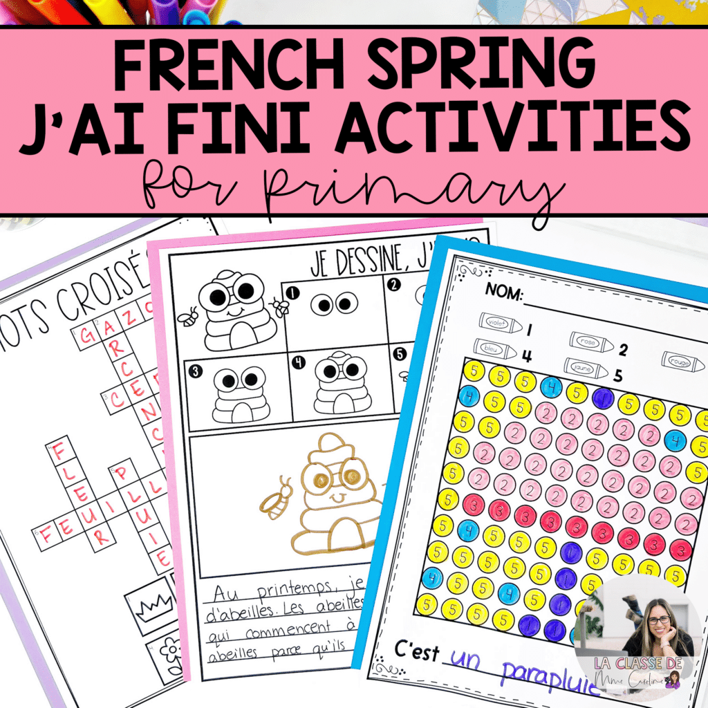 French Spring Activities & Worksheets for Early Finishers | Activités j ...