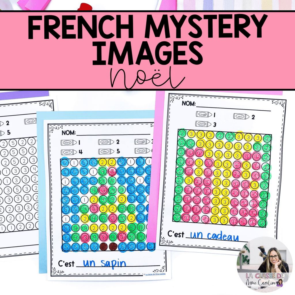 French Christmas Colour by Code Mystery Images | Colorie par code Noël ...