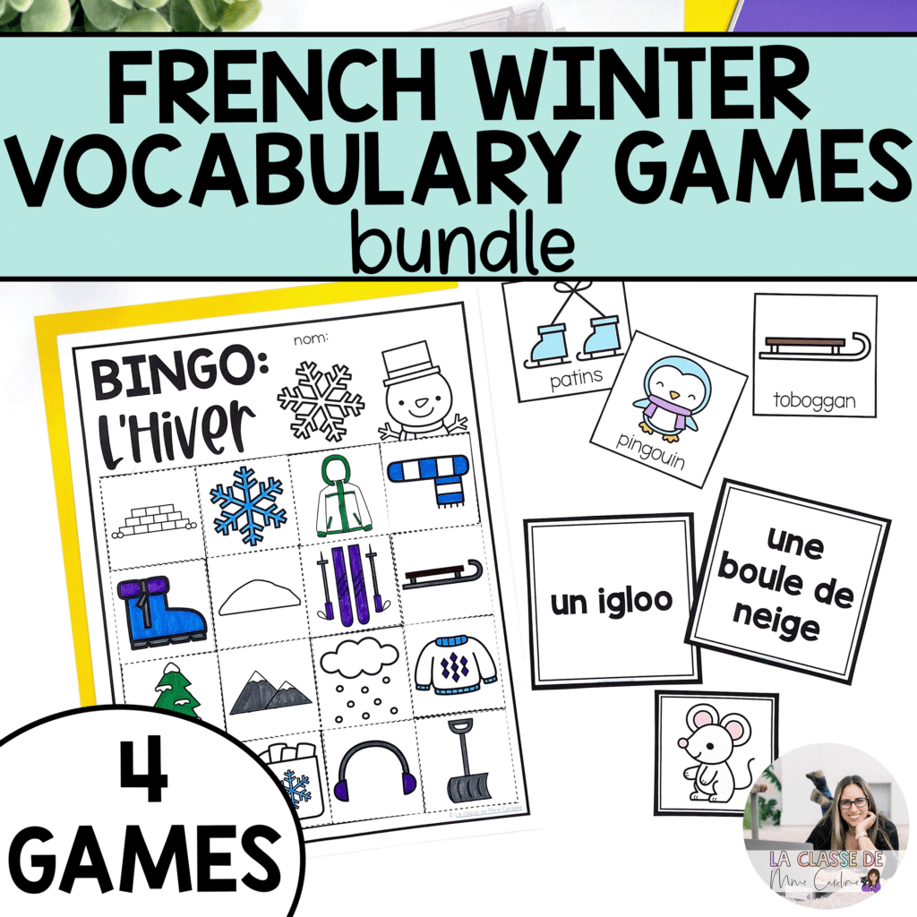French Winter Vocabulary Games and Activities - Les jeux de vocabulaire ...